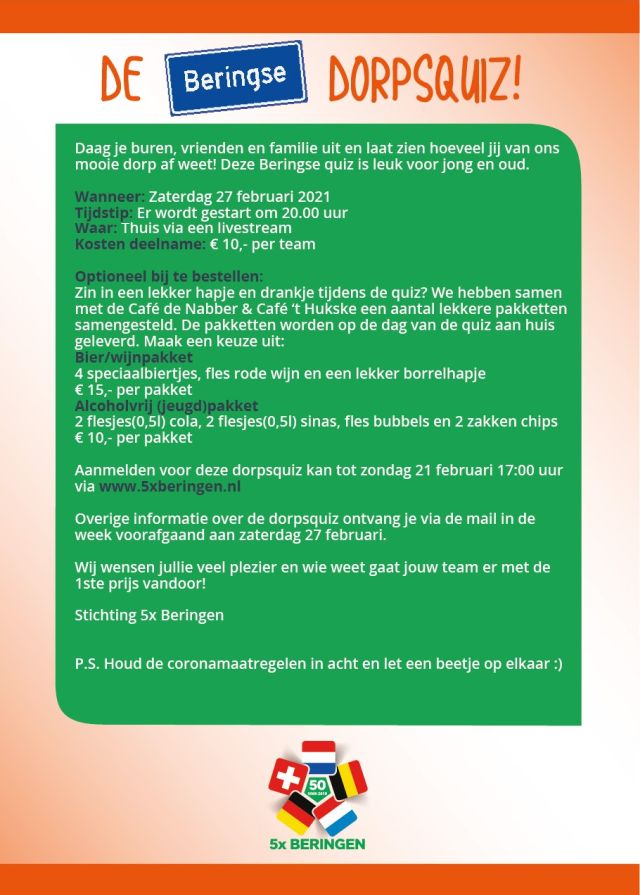 De Beringse dorpsquiz | KBO "Kiehk éns Bej Ôs" Beringe
